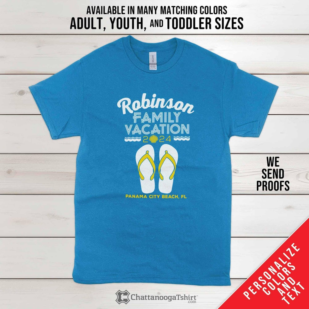 2024 Custom Beach Vacation Flip Flop T-shirts With Personalized Family ...