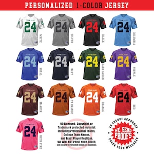 Personalized Youth Football Jersey: Custom Team Name & Number, Athletic ...