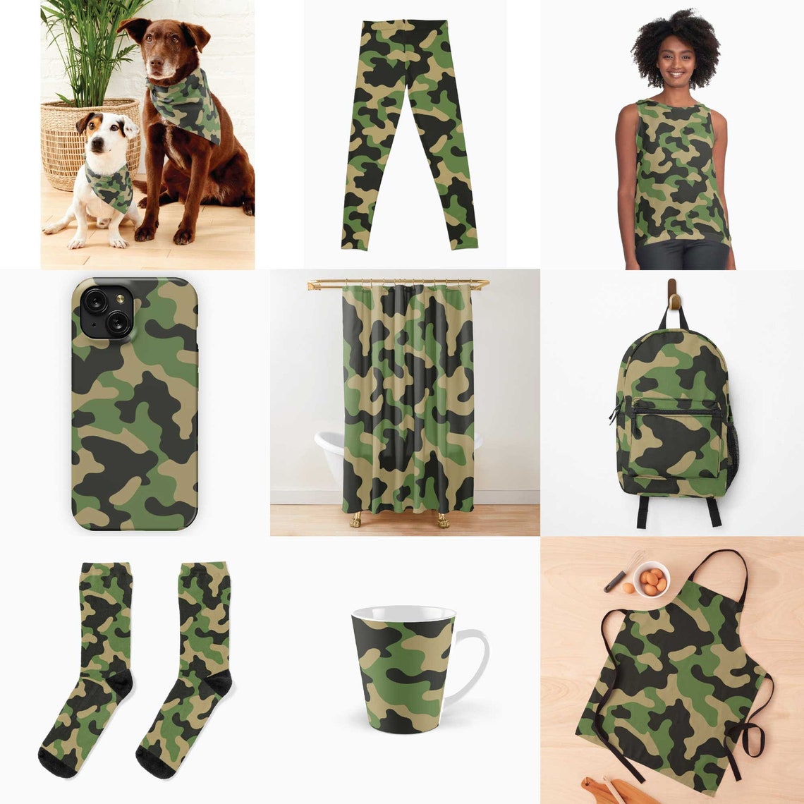 Seamless Neon Green Camo Texture Pattern Vector Pack and Repeating ...
