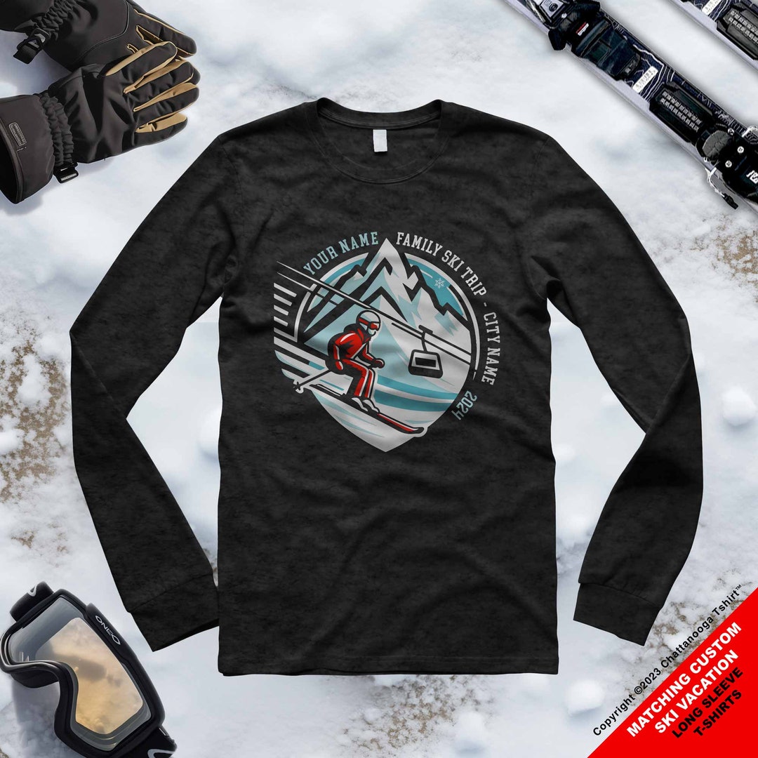 Custom Family Ski Trip Long Sleeve Shirts: 2025 Vacation, Personalized ...