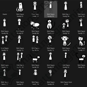 Stick Figure Family SVG Clipart: Custom Vector Art, Cricut Silhouette ...