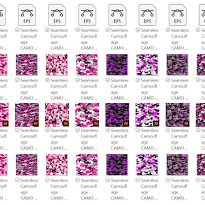 Seamless Neon Pink Camo Texture Pattern Vector Pack and Repeating Tiled ...