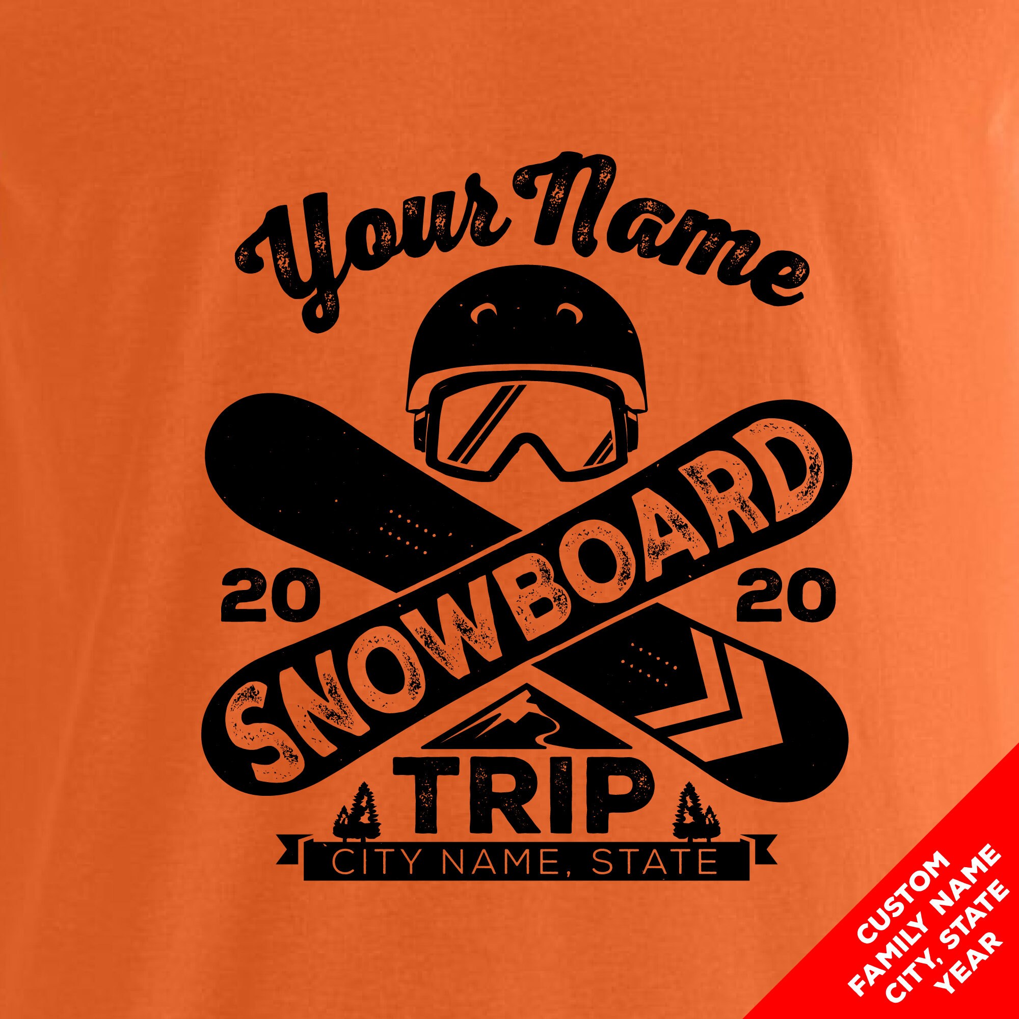 Custom Snowboarding Trip T-shirts Hoodies and Long Sleeve | Etsy