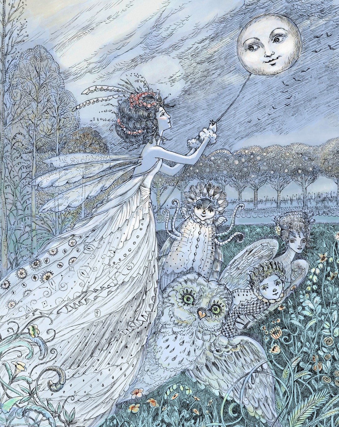 Celestial Art - Whimsical Art Prints - Dreamy Fae Art Prints - Witchy ...