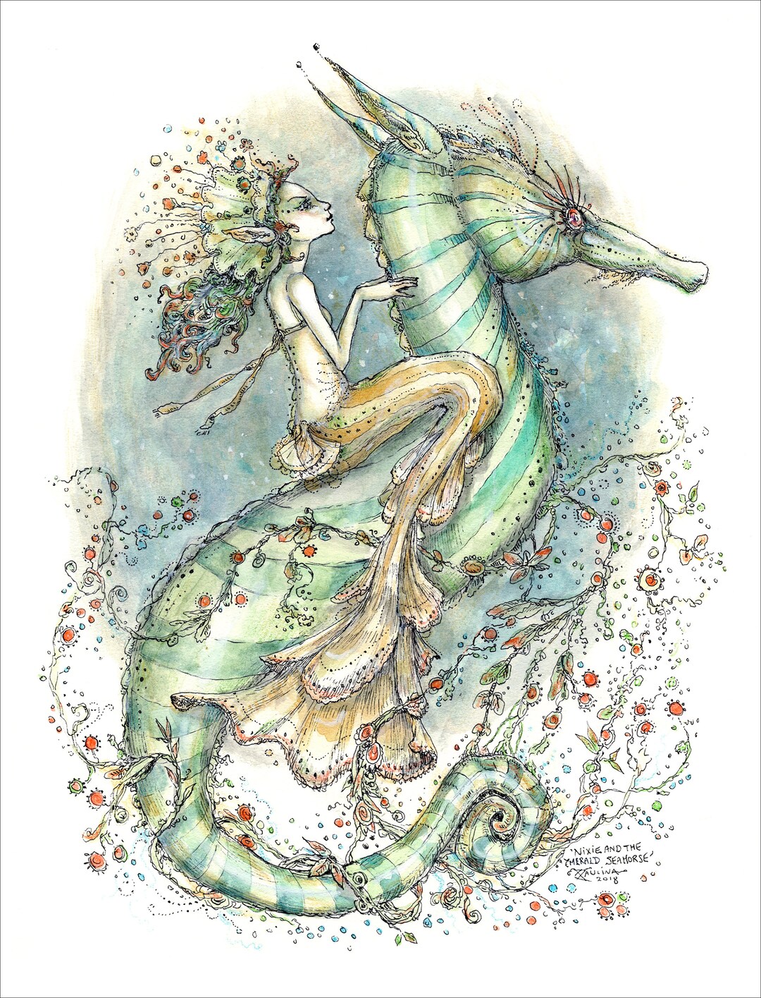 Mermaid Art Prints Merfolk Art Seahorses Sirens Ocean - Etsy