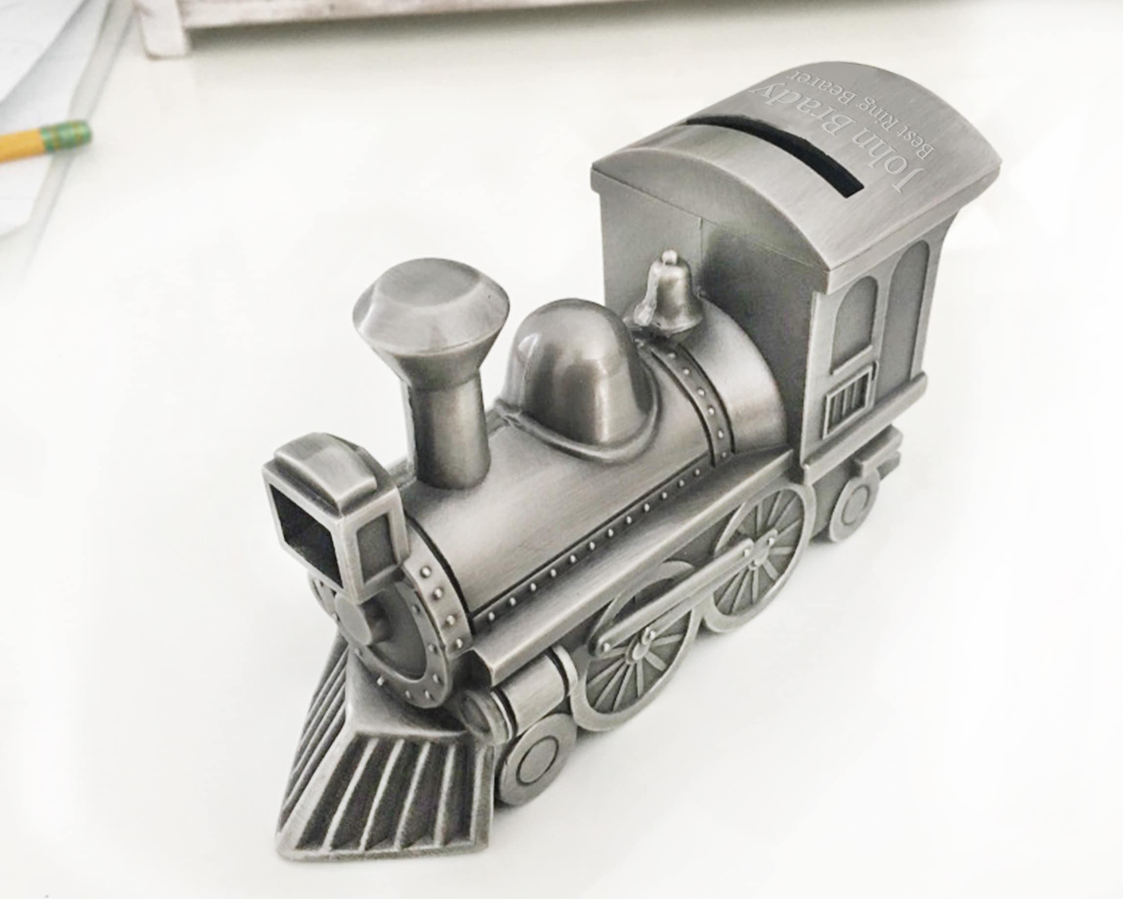 Personalized Pewter Train Bank Engraved Train Bank Baby | Etsy