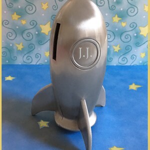 Personalized Rocket Ship Coin Bank - Space Ship Piggy Bank - Nasa ...