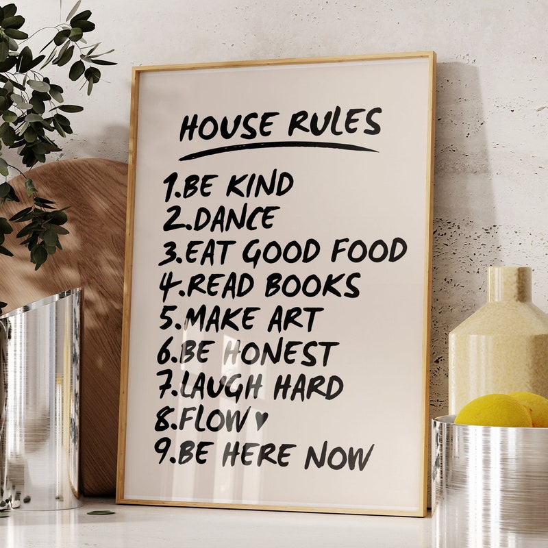 House Rules Art - Etsy