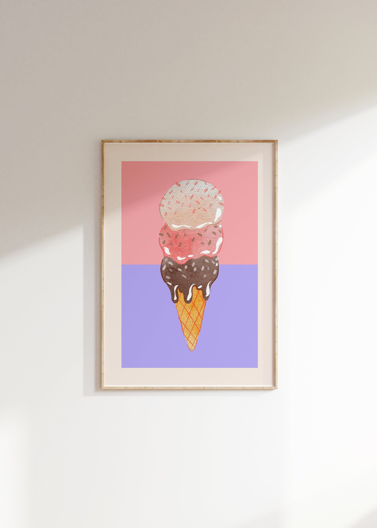 Ice Cream Art Print Wall Art Vintage Poster Retro Food Art Poster ...