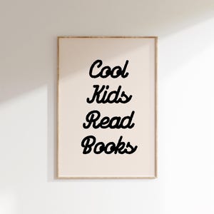 Cool Kids Read Books Printable, Kids Reading Book, Playroom Wall Decor ...