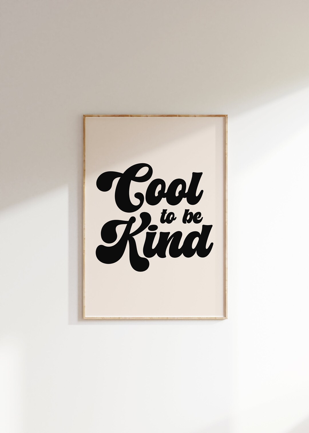 Cool to Be Kind Poster, Printable Wall Art, Boho Home Decor, Typography ...