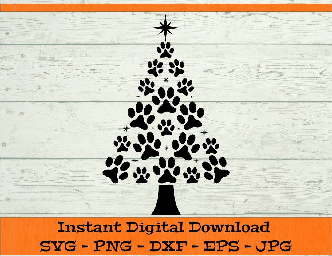 Paw Print Christmas Tree SVG - Digital Download - Christmas Tree SVG ...