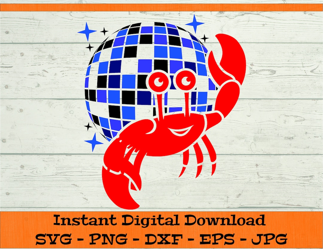 Disco Ball Crab SVG - Digital Download - Retro Disco Ball Crab, Groovy ...