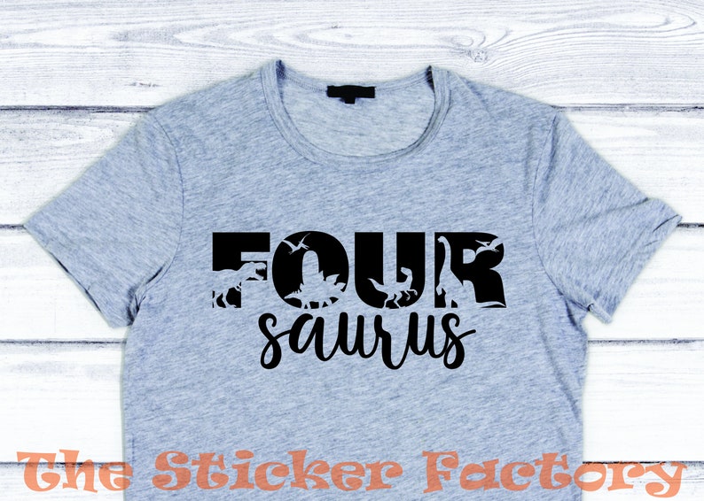 Four Saurus SVG Dinosaur Birthday Digital Download Fourth - Etsy