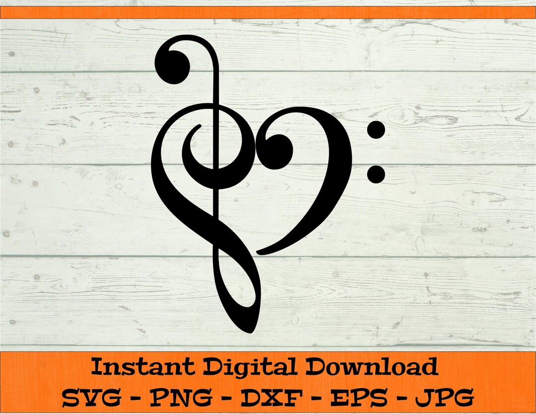 Music Note Heart Svg – Digital Download – SVG, DFX, PNG, Eps, Jpg ...