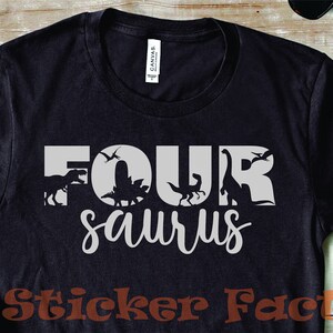 Four Saurus SVG Dinosaur Birthday Digital Download Fourth Birthday ...