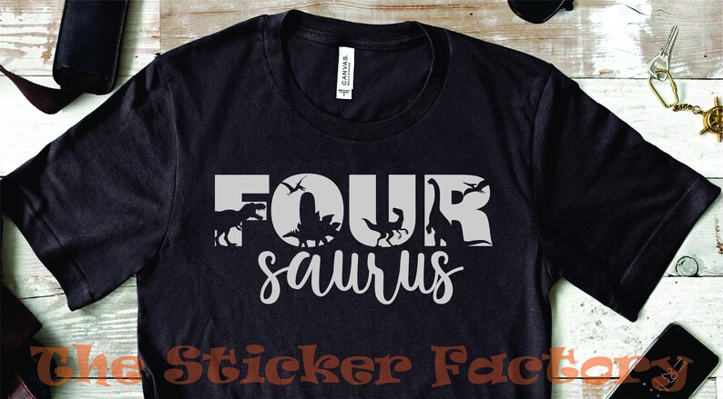 Four Saurus SVG Dinosaur Birthday Digital Download Fourth - Etsy