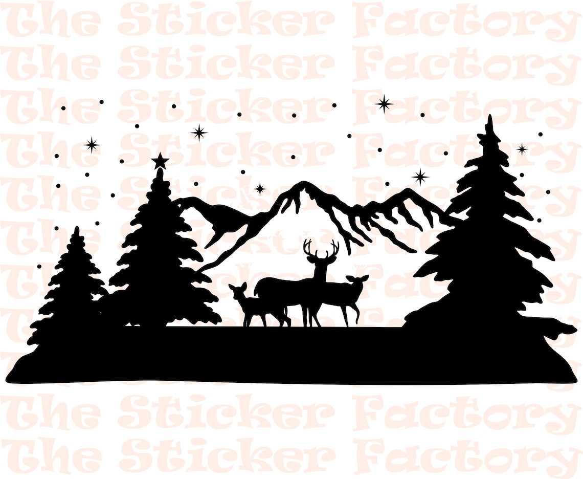 Winter Scene SVG Digital Download Deer Family Svg - Etsy