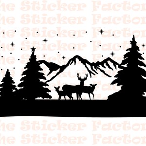 Winter Scene SVG - Digital Download - Deer Family Svg, Christmas Scene ...