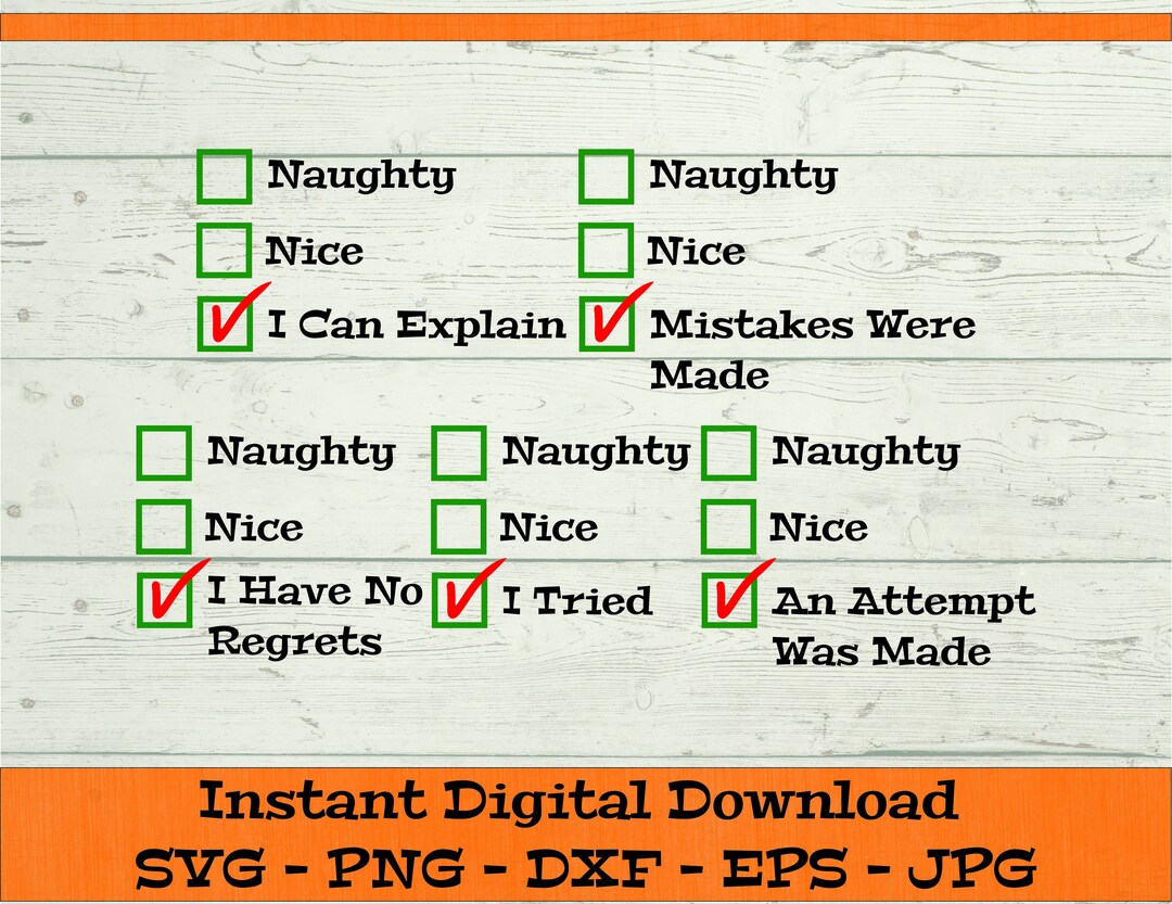 Naughty Nice SVG Bundle, Funny Christmas Svg Digital Download Christmas ...