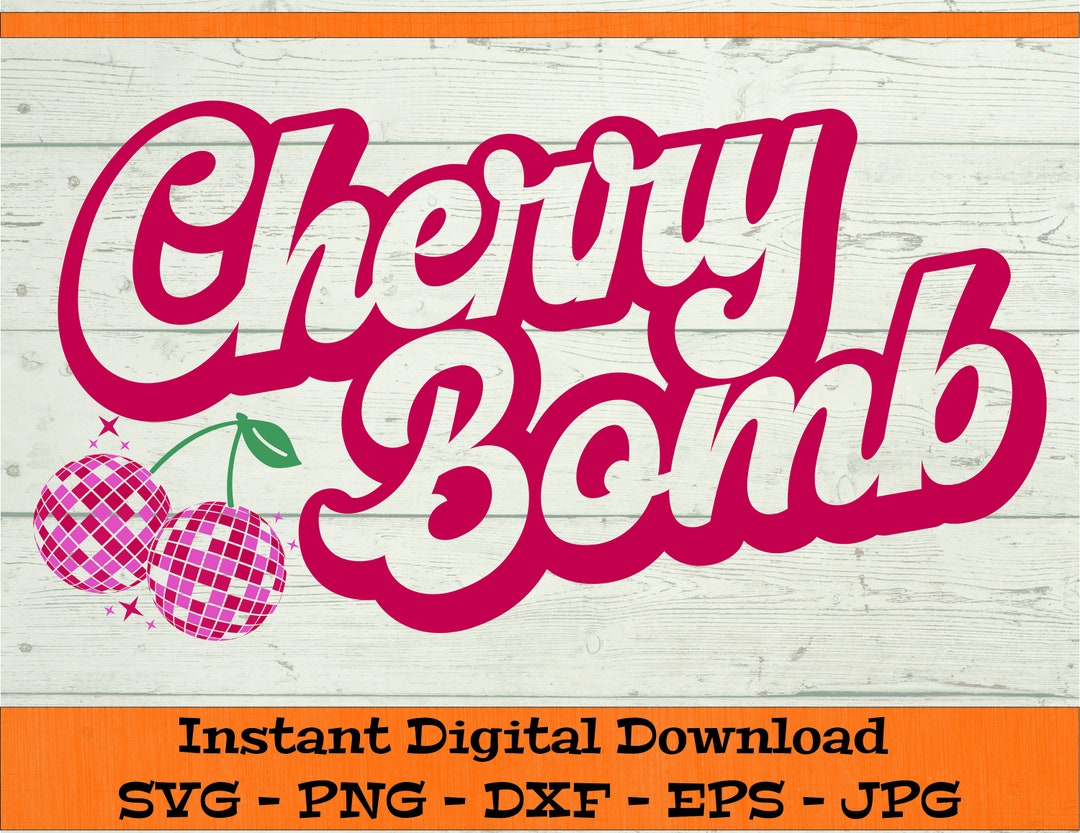 Cherry Bomb SVG Digital Download Retro Disco Ball Cherries - Etsy
