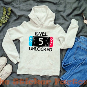 Level 5 Unlocked Birthday SVG - Digital Download - 5th Birthday Shirt ...