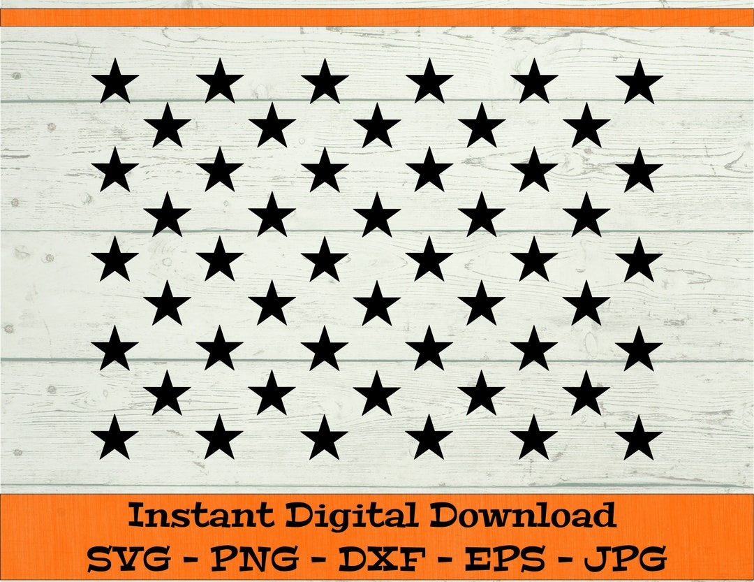 50 Stars Svg American Flag Pattern – Digital Download – SVG, DFX, PNG ...