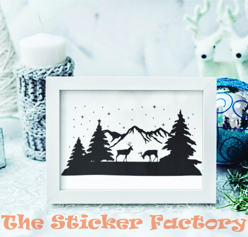 Winter Scene SVG - Digital Download - Reindeer Family Svg, Christmas ...