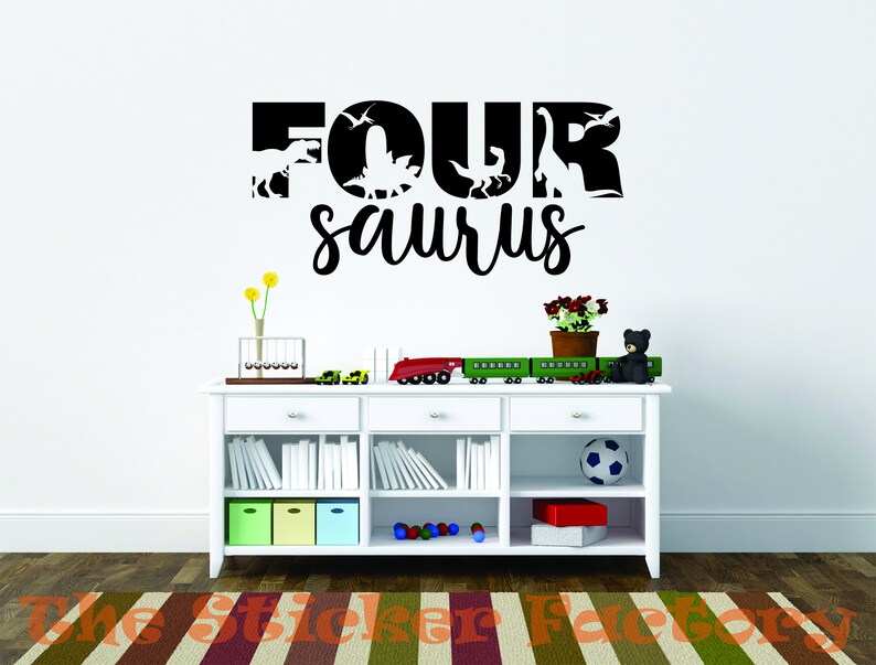Four Saurus SVG Dinosaur Birthday Digital Download Fourth - Etsy
