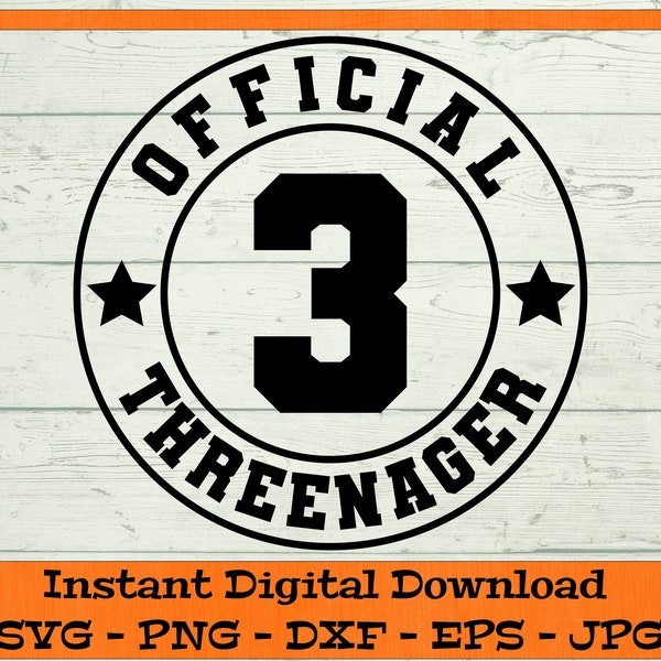 Threenager Svg - Etsy