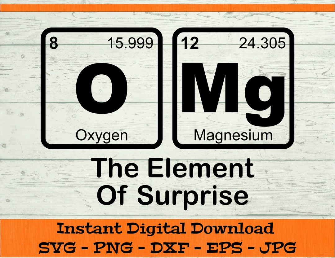OMG the Element of Surprise SVG - Digital Download - Funny Science ...
