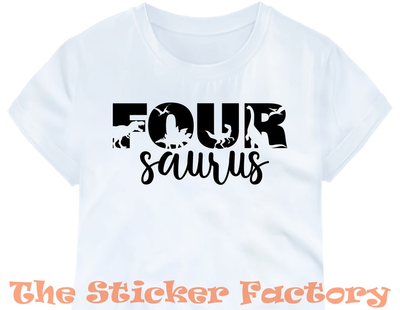 Four Saurus SVG Dinosaur Birthday Digital Download Fourth - Etsy