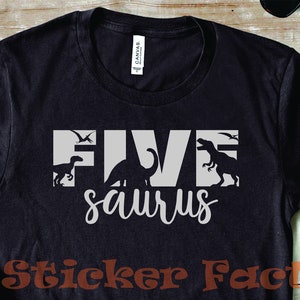 Five Saurus SVG Dinosaur Birthday - Digital Download - Fifth Birthday ...