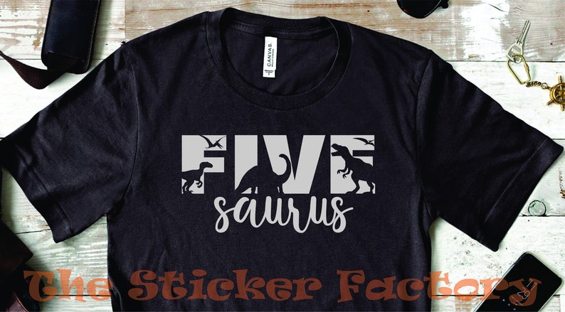 Five Saurus SVG Dinosaur Birthday Digital Download Fifth - Etsy