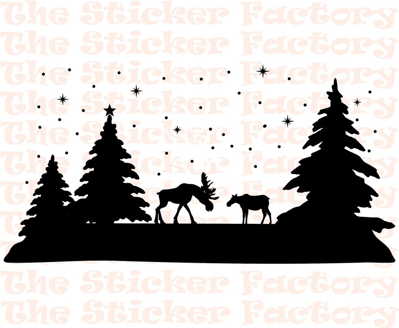 Winter Scene SVG Digital Download Moose Family Svg - Etsy