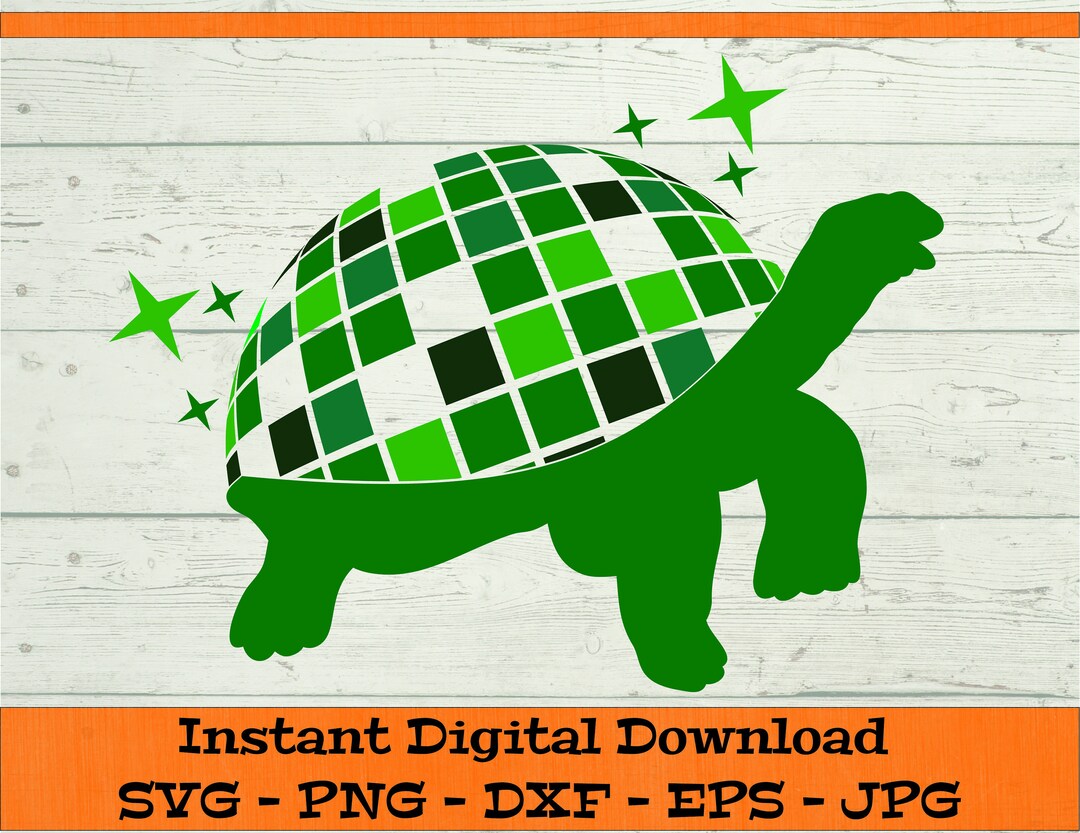 Disco Ball Turtle SVG - Digital Download - Retro Disco Ball Turtle, Groovy Tortoise, Mirror Ball ...