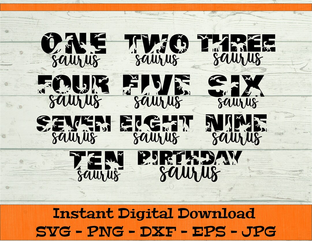 Birthday Saurus Bundle - Digital Download - Dinosaur Birthday Shirt PNG ...