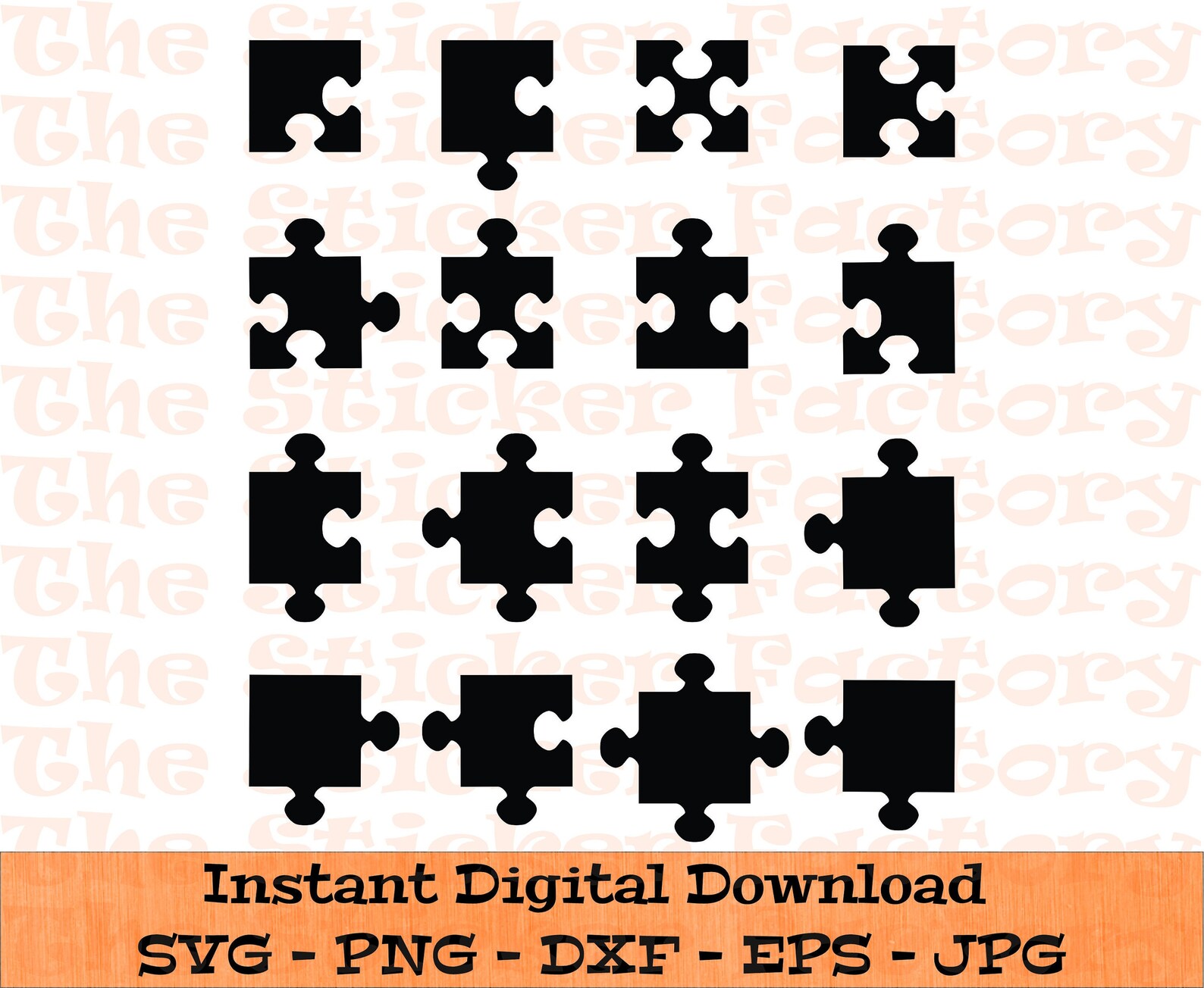 Puzzle Pieces Svg – Digital Download - SVG, DFX, PNG, Eps, Jpg Included ...