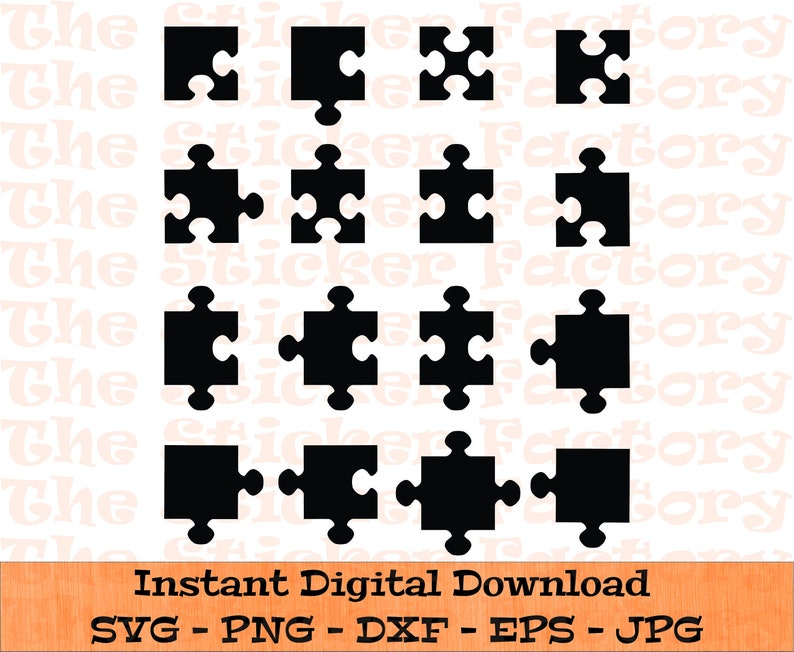 Puzzle Pieces Svg Digital Download SVG DFX PNG Eps Jpg - Etsy