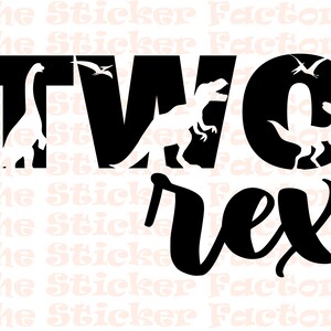 Two Rex SVG Dinosaur Birthday - Digital Download - Second 2nd Birthday ...