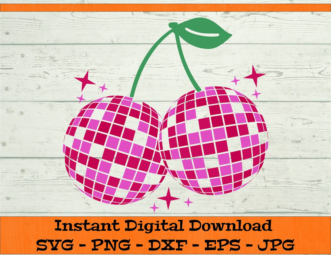 Disco Ball Cherries SVG - Digital Download - Retro Mirror Ball, Groovy ...