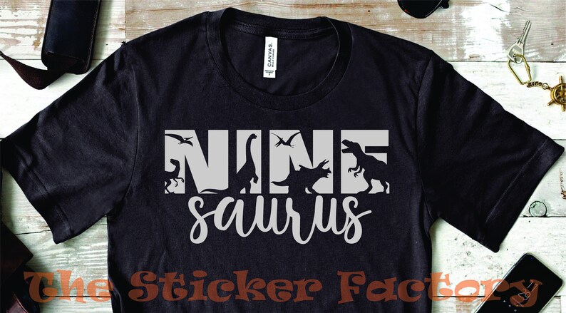 Nine Saurus SVG Dinosaur Birthday - Digital Download - Ninth Birthday ...