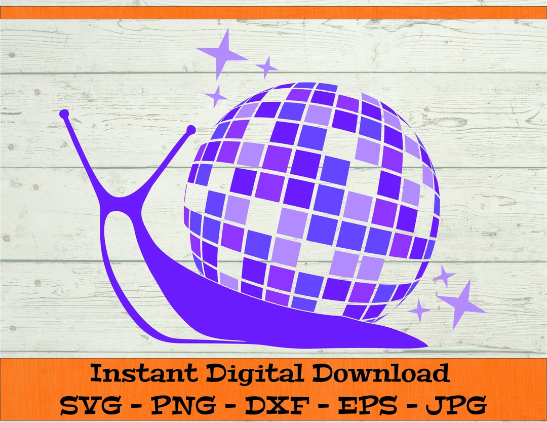 Disco Ball Snail SVG - Digital Download - Retro Disco Ball Snail ...
