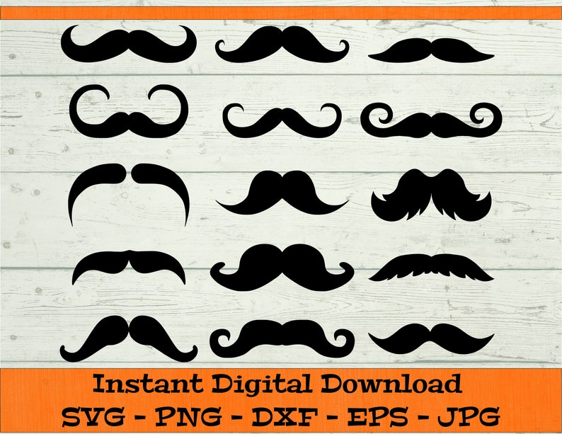 Mustache SVG Bundle Digital Download Mustache Clipart - Etsy