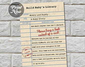 Give A Children's Book Instead of A Card: Library Card Baby Shower ...