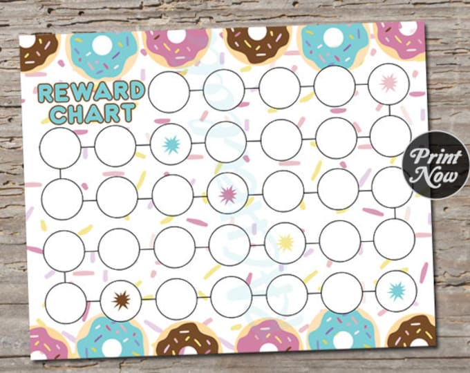 Donut Reward Chart for Kids Printable Instant Digital - Etsy