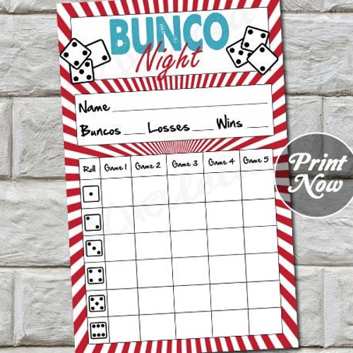 Christmas Tree Bunco Score Card Score Sheet Bunko Party - Etsy