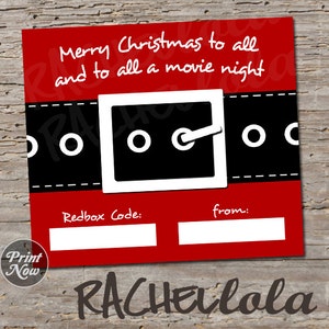 Christmas Redbox Code Santa Suit Teacher Movie Night Gift - Etsy