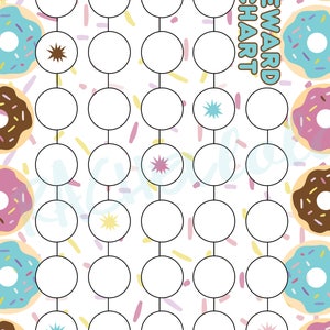 Donut Reward Chart for Kids, Printable Instant Digital Download ...