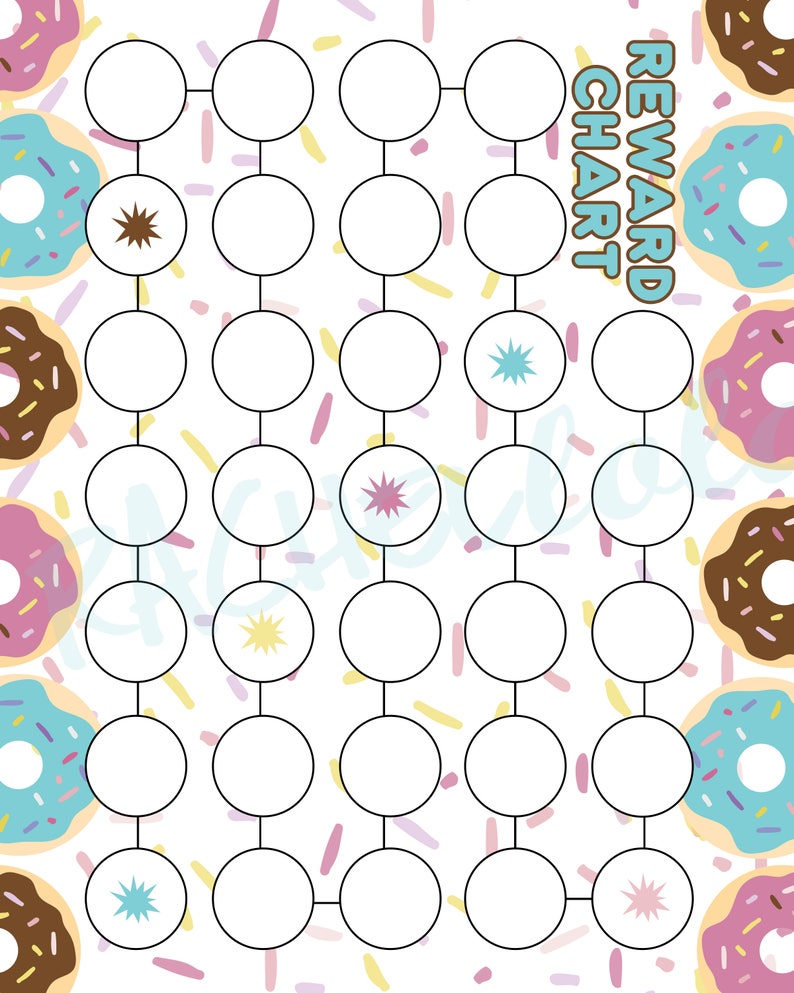 Donut Reward Chart for Kids Printable Instant Digital - Etsy
